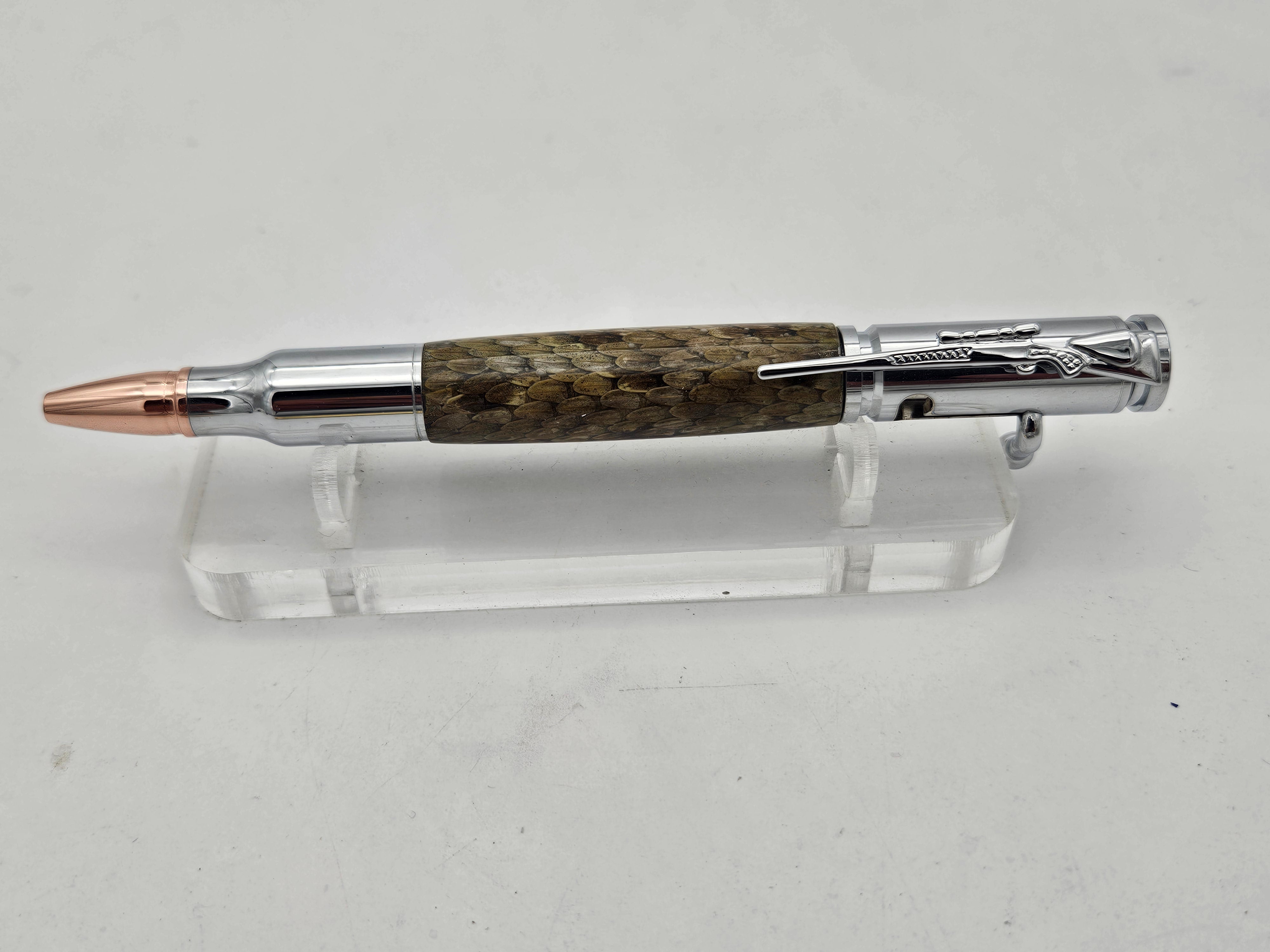BOLT ACTION - RATTLESNAKE SKIN - PEN Ballpoint, Rifle 30 caliber ...