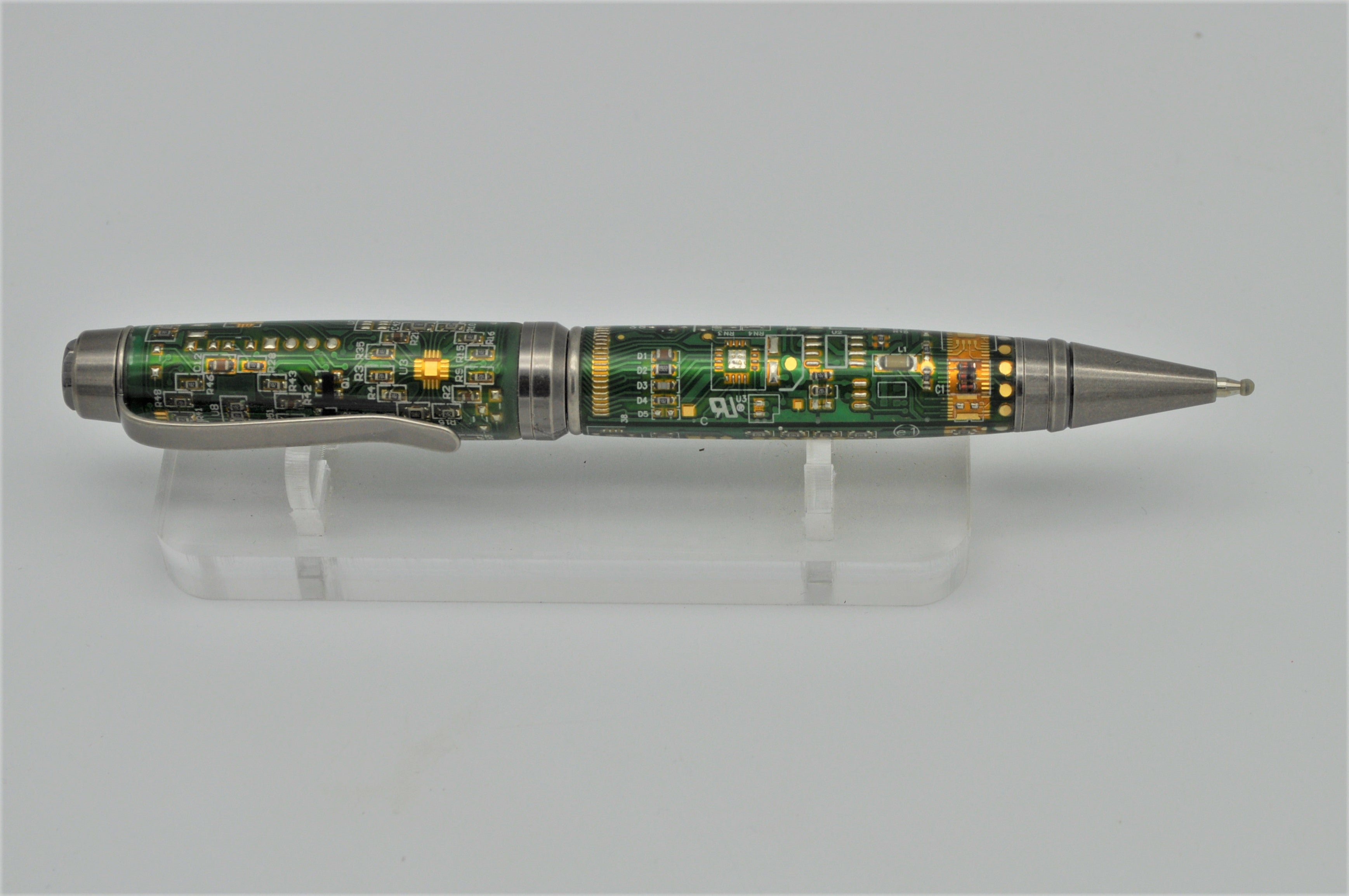 Green Computer Printed Circuit Board PCB Pen Green Board Antique Silve ...