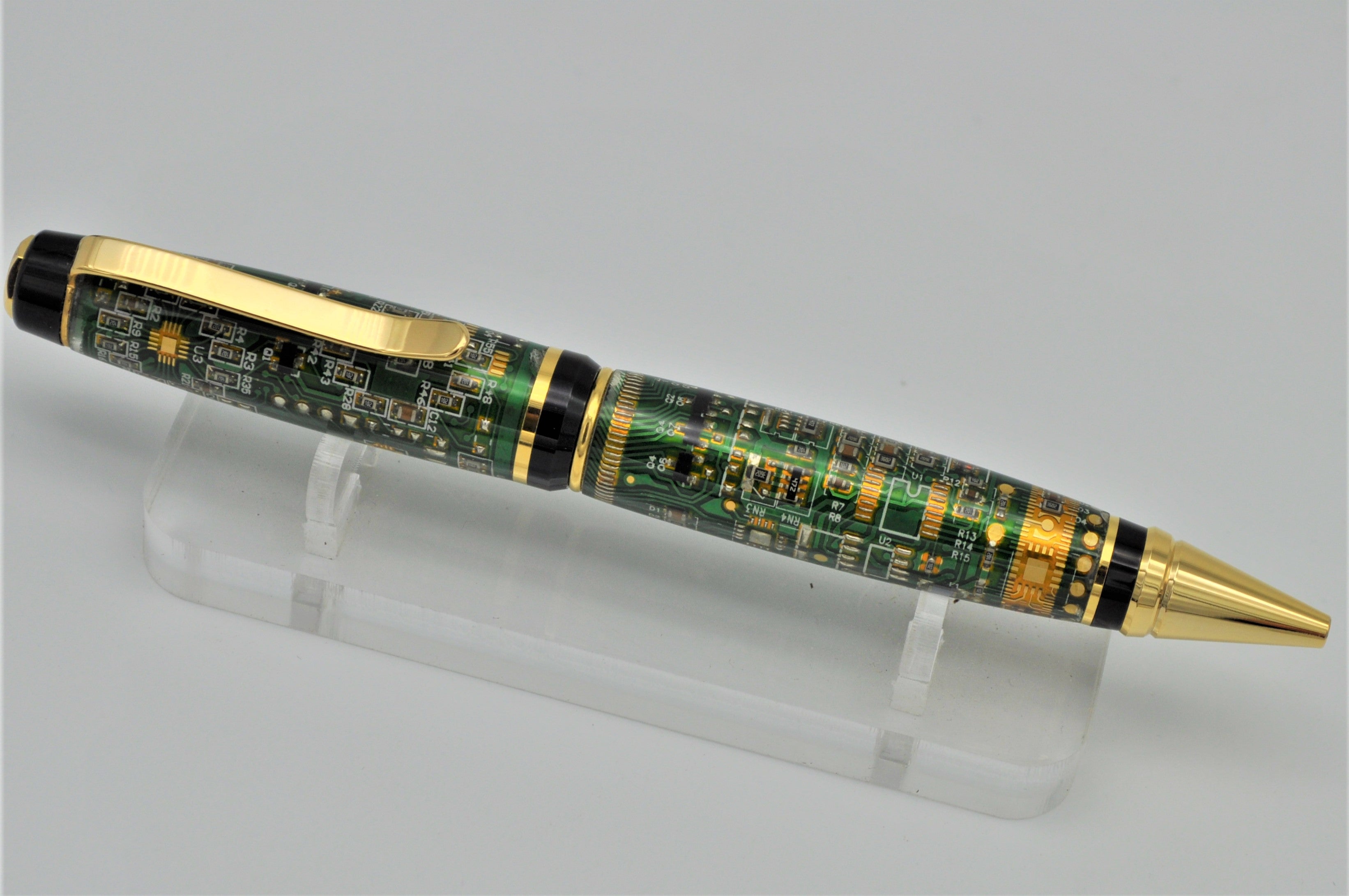 Green Computer Printed Circuit Board PCB Pen Gold and Enamel Component ...