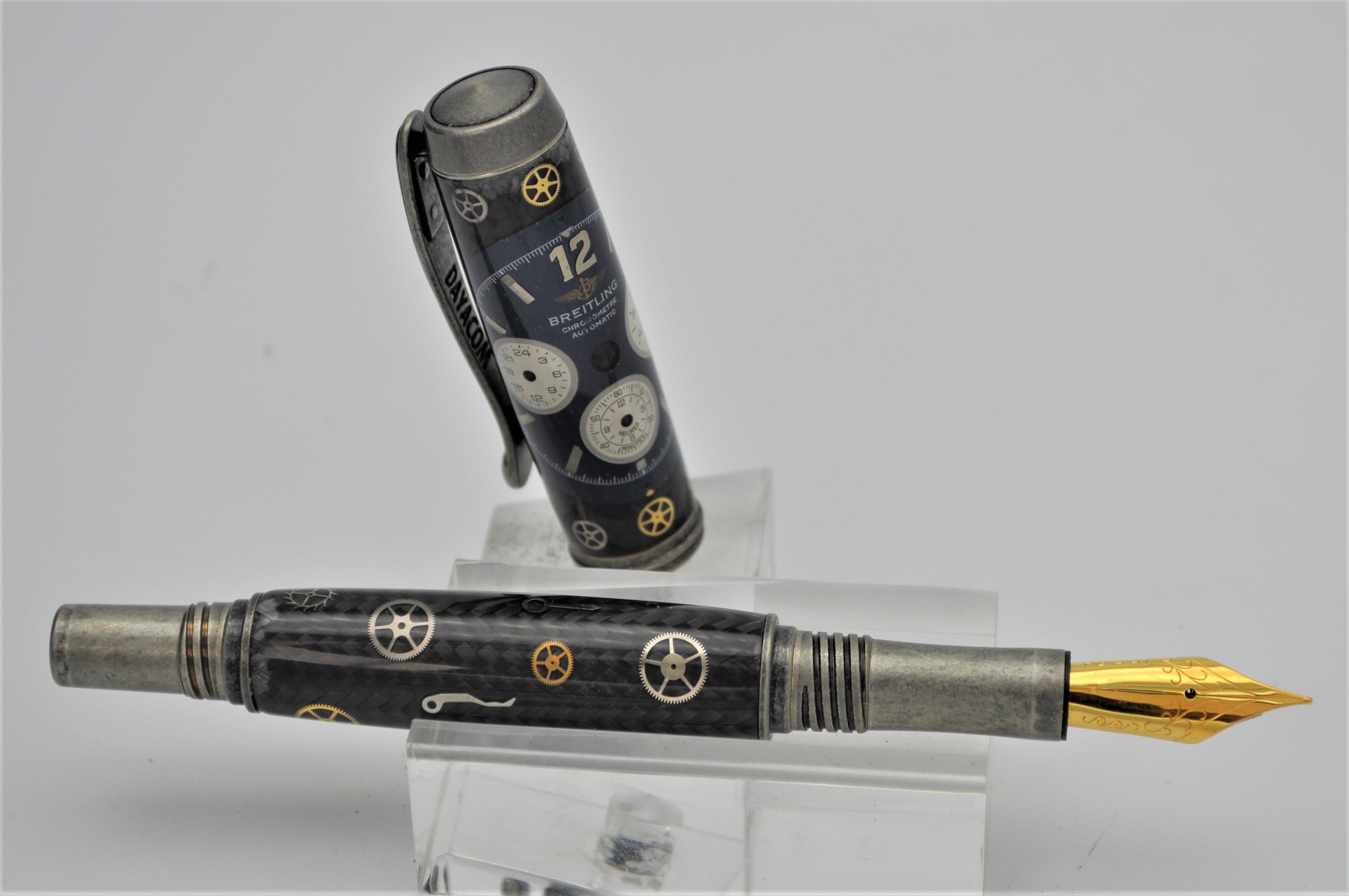 Watch Parts Pen Handcrafted Custom made with Dark Blue Dial Retired Br ...