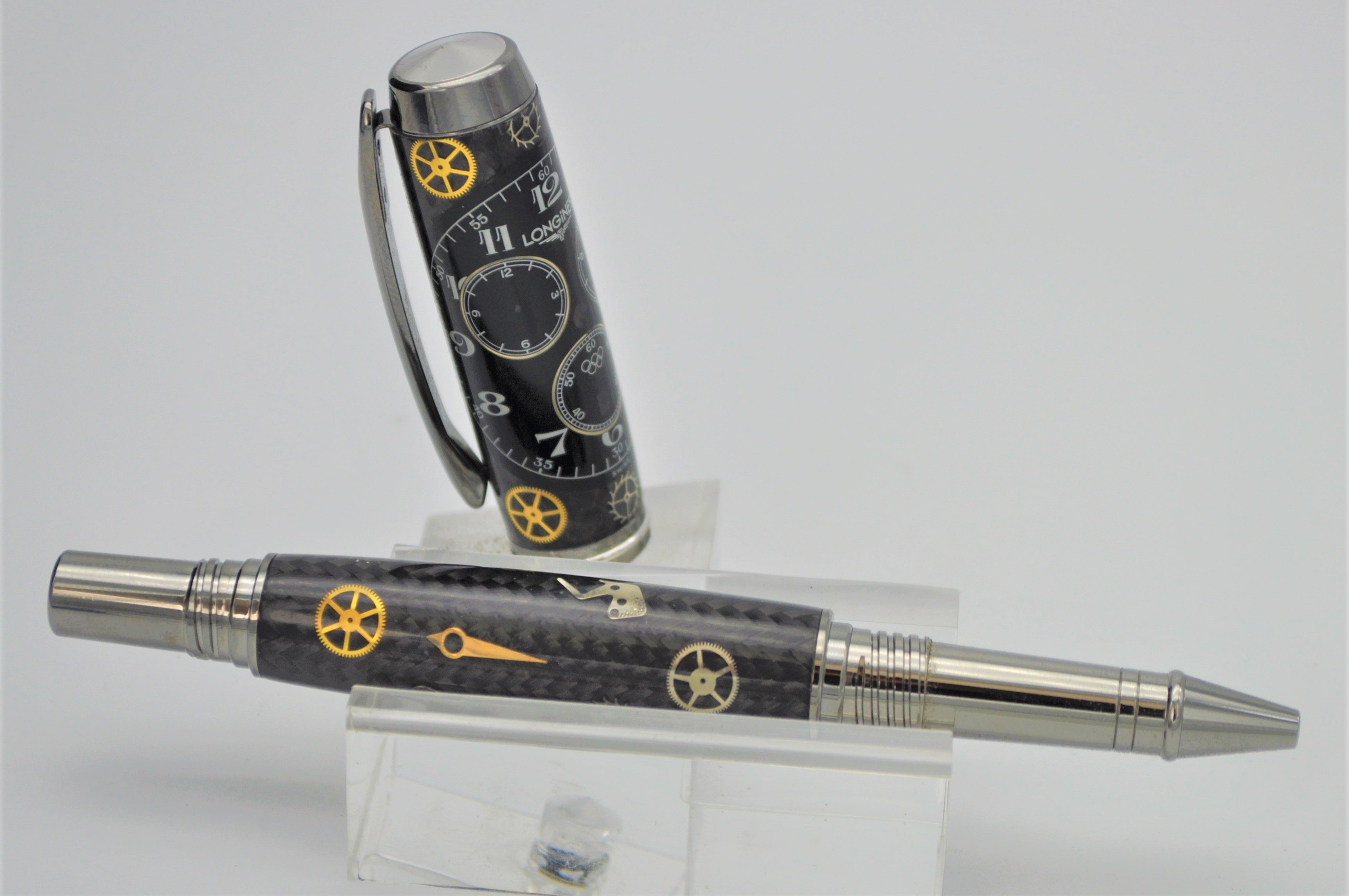 Watch Parts Pen Handcrafted Custom made with Retired Black Dial Longin ...