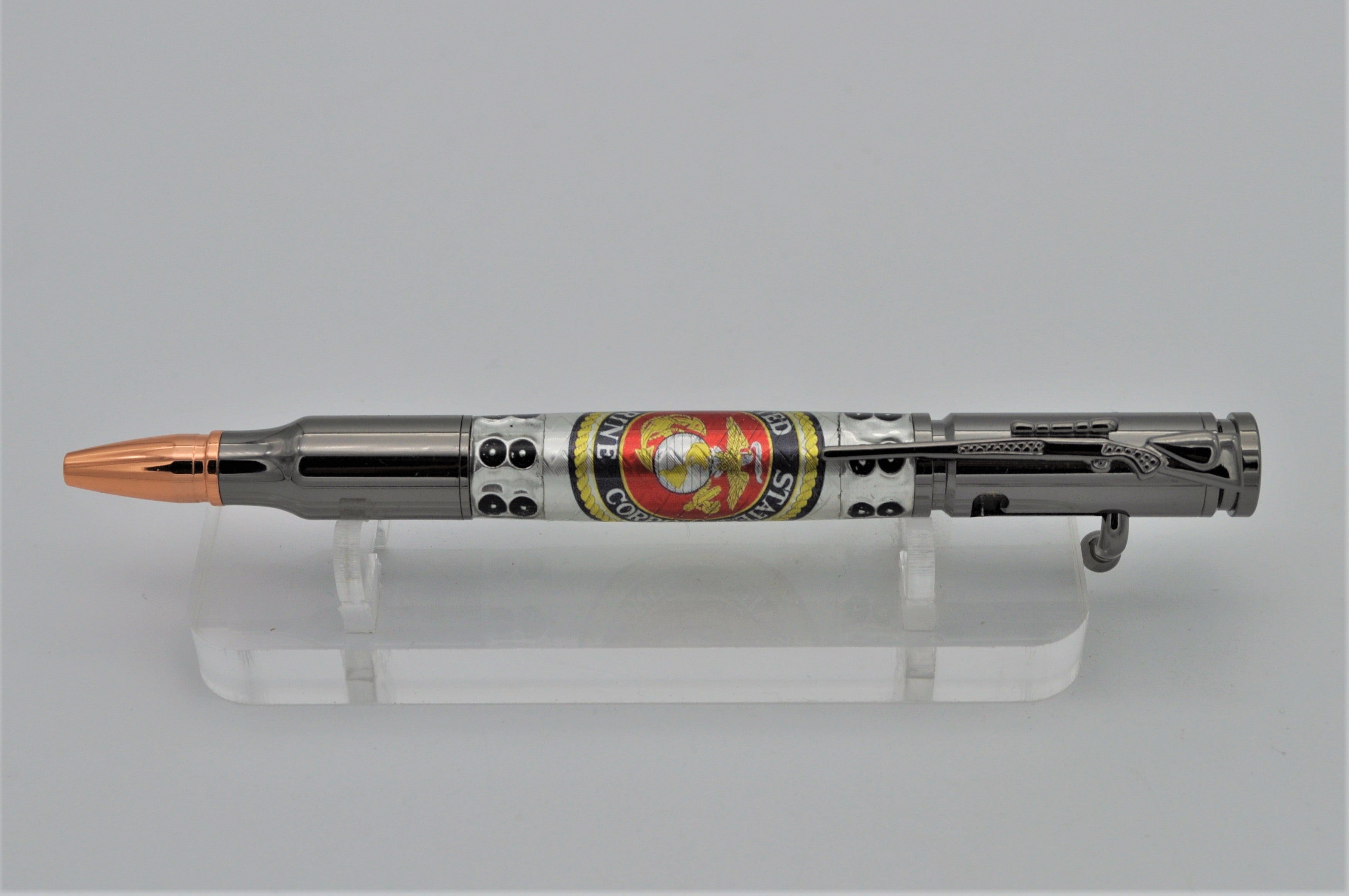 MARINES Pen Bolt Action Rifle Industrial Steel Steampunk Handmade Ball ...